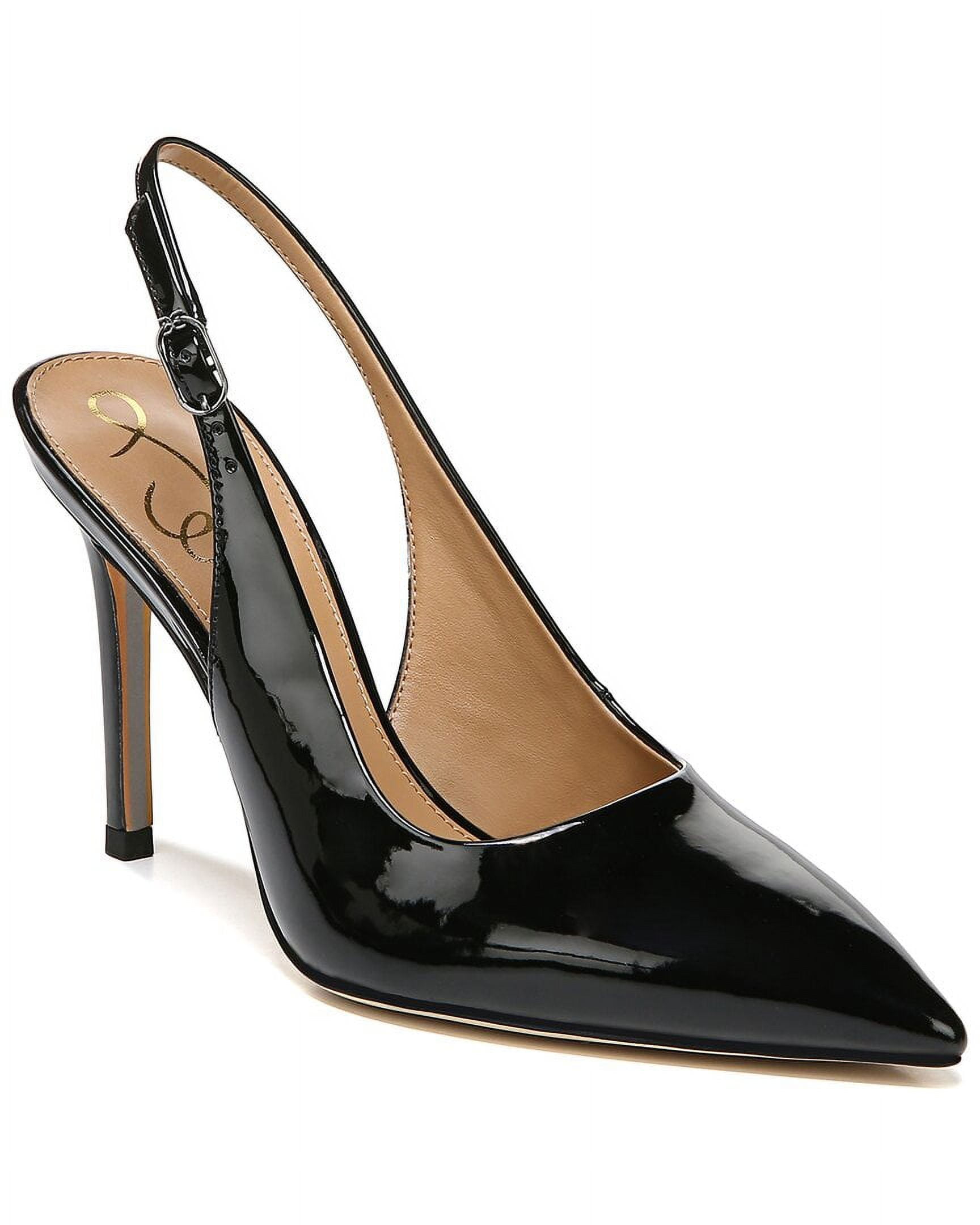 Sam Edelman Hazel Sling Black Patent Stiletto Heeled Pointed Toe Dress ...