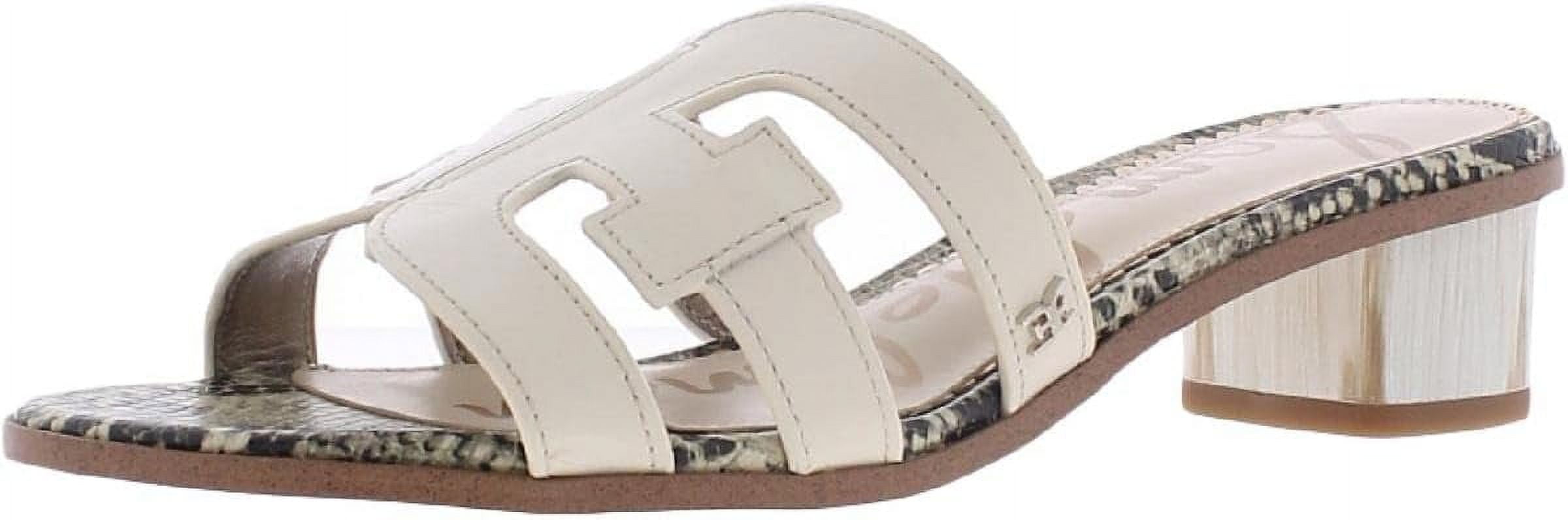 Sam Edelman Illie Bright White Leather Slip On Open Toe Heeled Wide ...