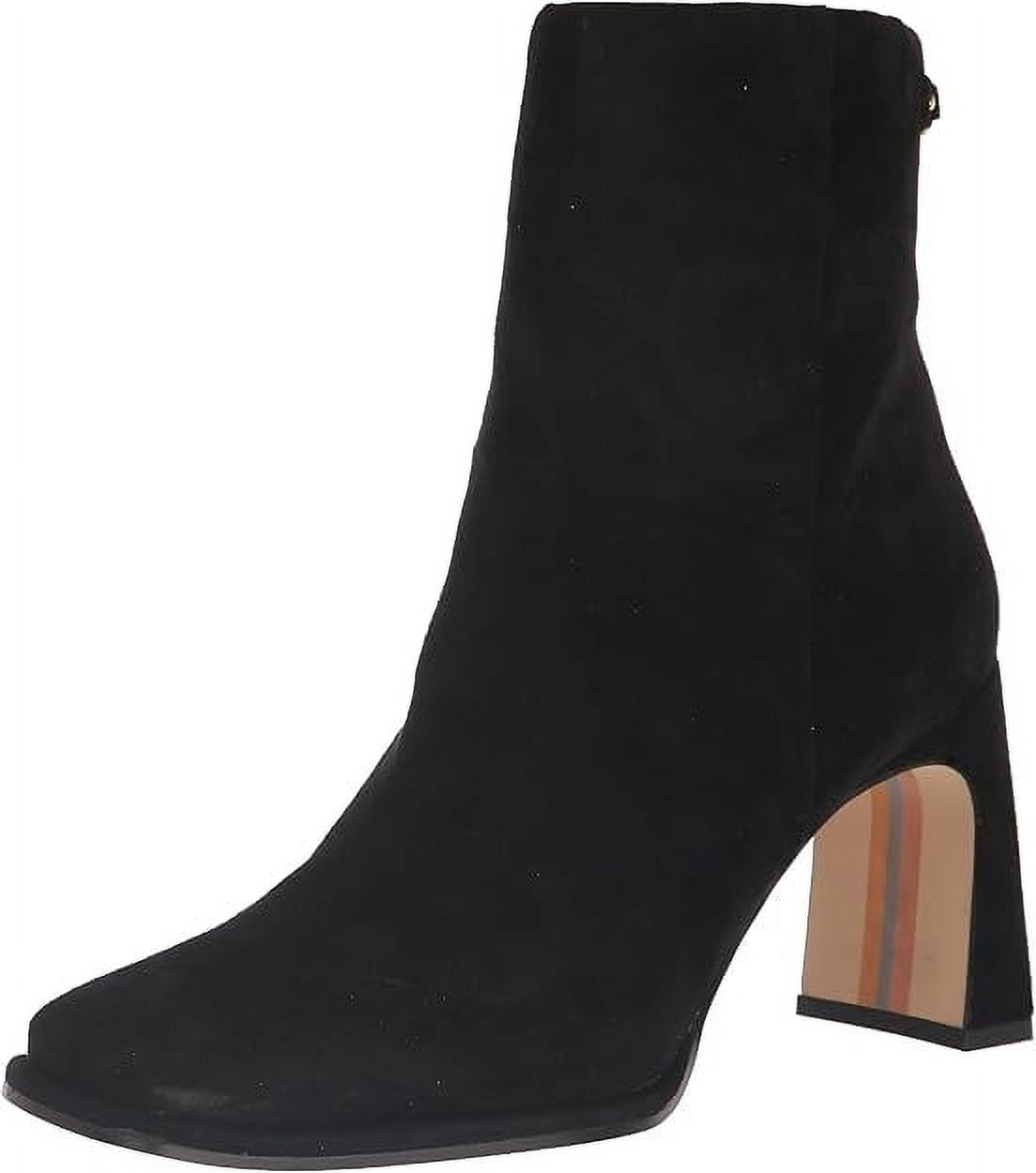Sam Edelman Irie Black Suede Squared Toe Block Heeled Fashion Ankle ...
