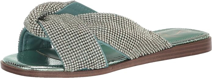 Sam Edelman Issie Sea Green Metallic Leather Flat Knotted Slip On ...