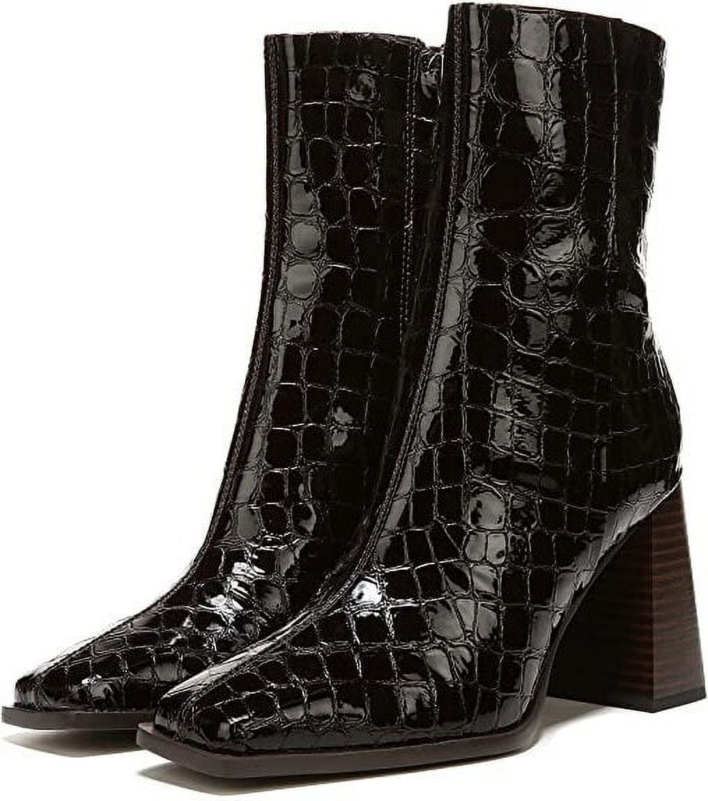 Sam Edelman Ivette 2 Espresso Squared Toe Stacked Block Heel Leather ...