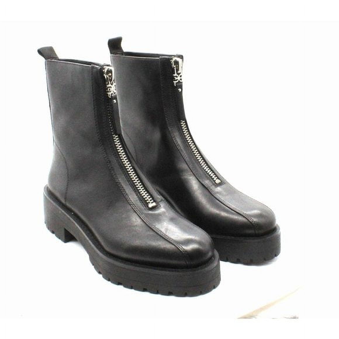 Sam Edelman Jacquie Black Chunky Lug Sole Rounded Toe Front Zipper ...