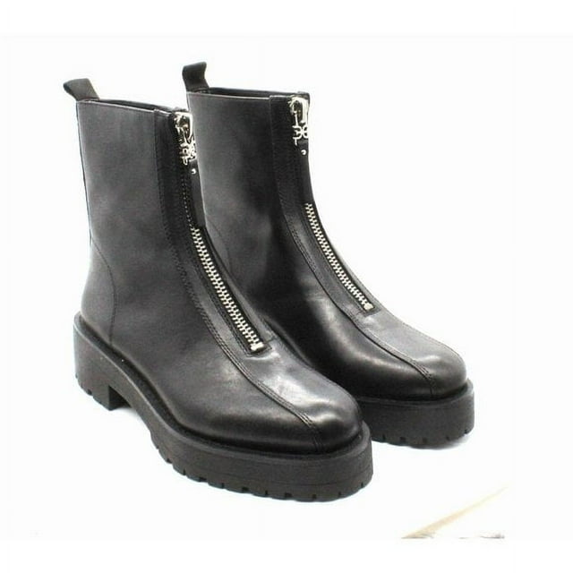 Sam Edelman Jacquie Black Chunky Lug Sole Rounded Toe Front Zipper ...