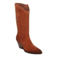 Sam Edelman Jamie Mesa Rust Side Zipper Pointed Toe Block Heel Western ...