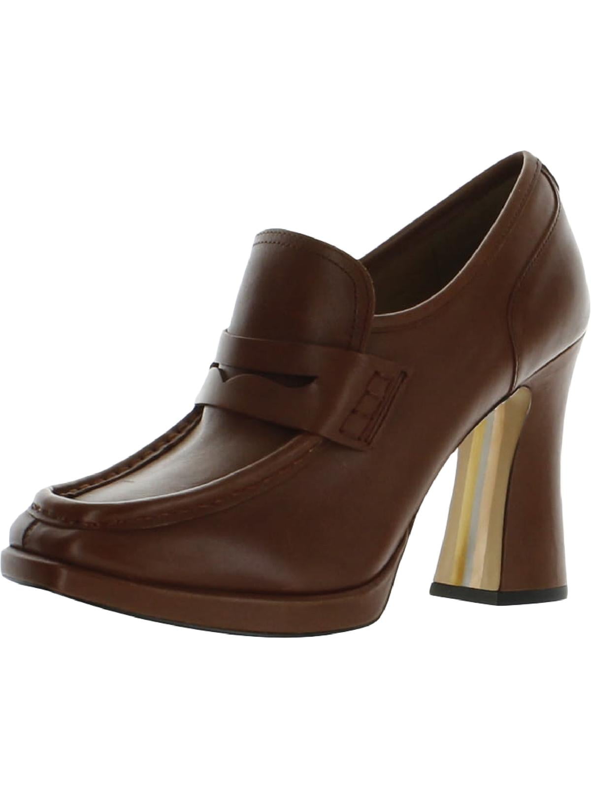 Sam Edelman Jeanette Dark Mocha Leather Square Toe Slip On High ...