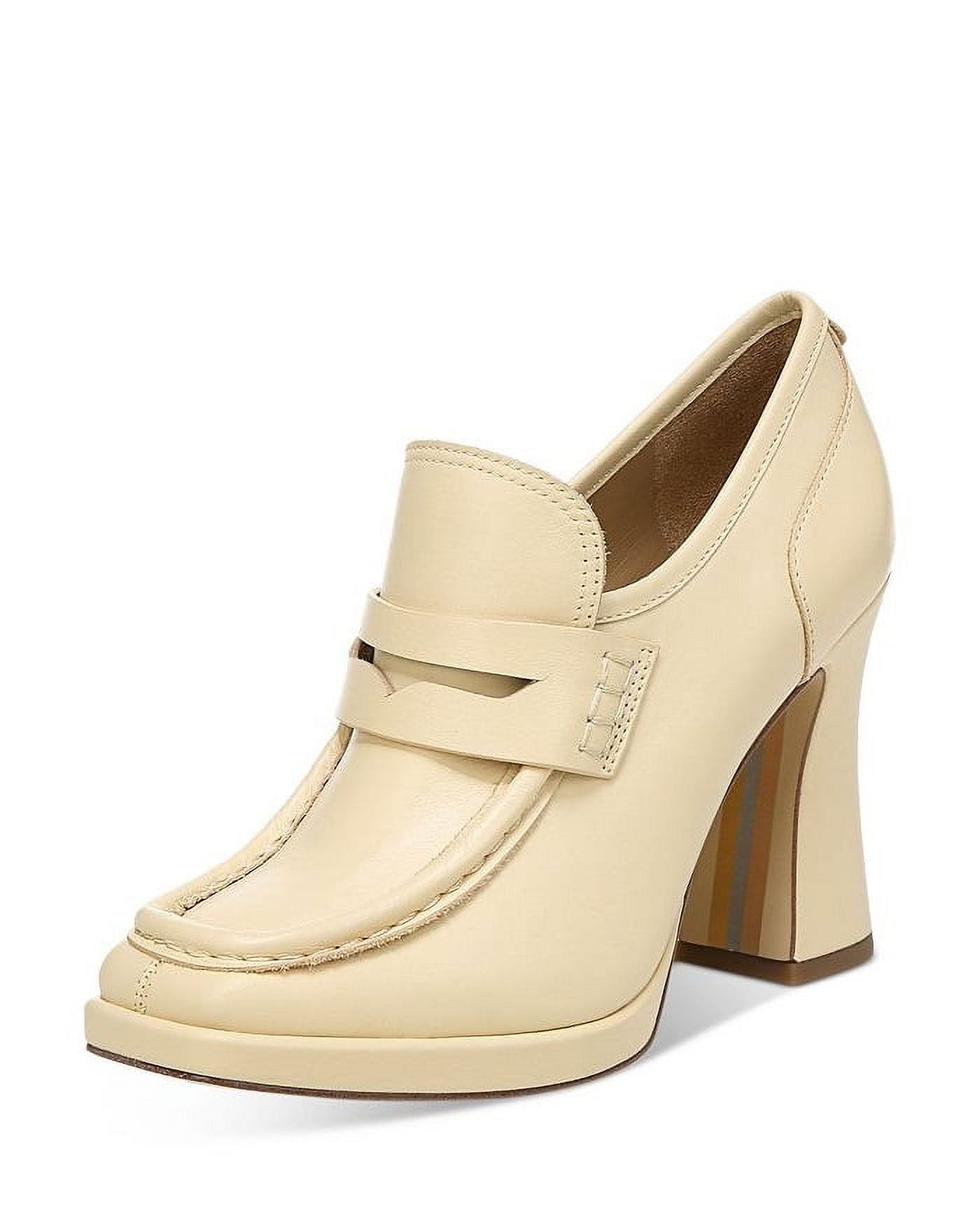 Sam Edelman Jeanette Eggshell Leather Slip On High Platform Penny ...