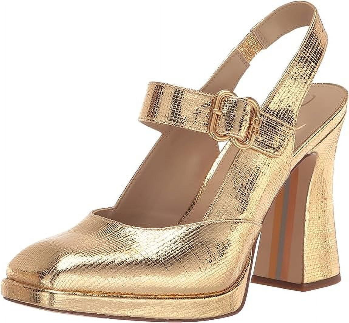 Sam Edelman Jildie Amber Gold Mary Jane Platform Slingback Dress Pumps ...