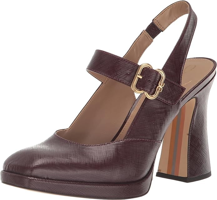 Sam Edelman Jildie French Burgundy Mary Jane Platform Slingback Dress Pumps Sandals - Walmart.com