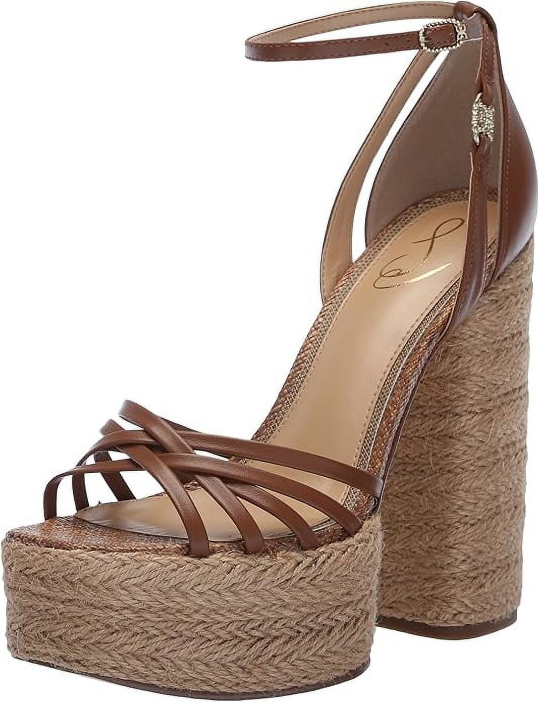 Sam Edelman Kade Rich Cognac Ankle Strap Open Toe Espadrille Block Heel ...