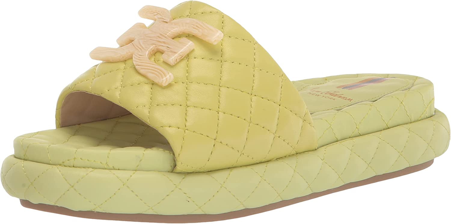 Sam Edelman Karinda Kiwi Rounded Open Toe Slip On Cushioned Slides Flat ...