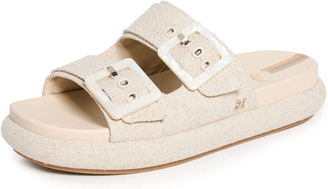 Sam Edelman Kenzie 2 Natural Buckle Straps Slip On Open Toe Platform ...