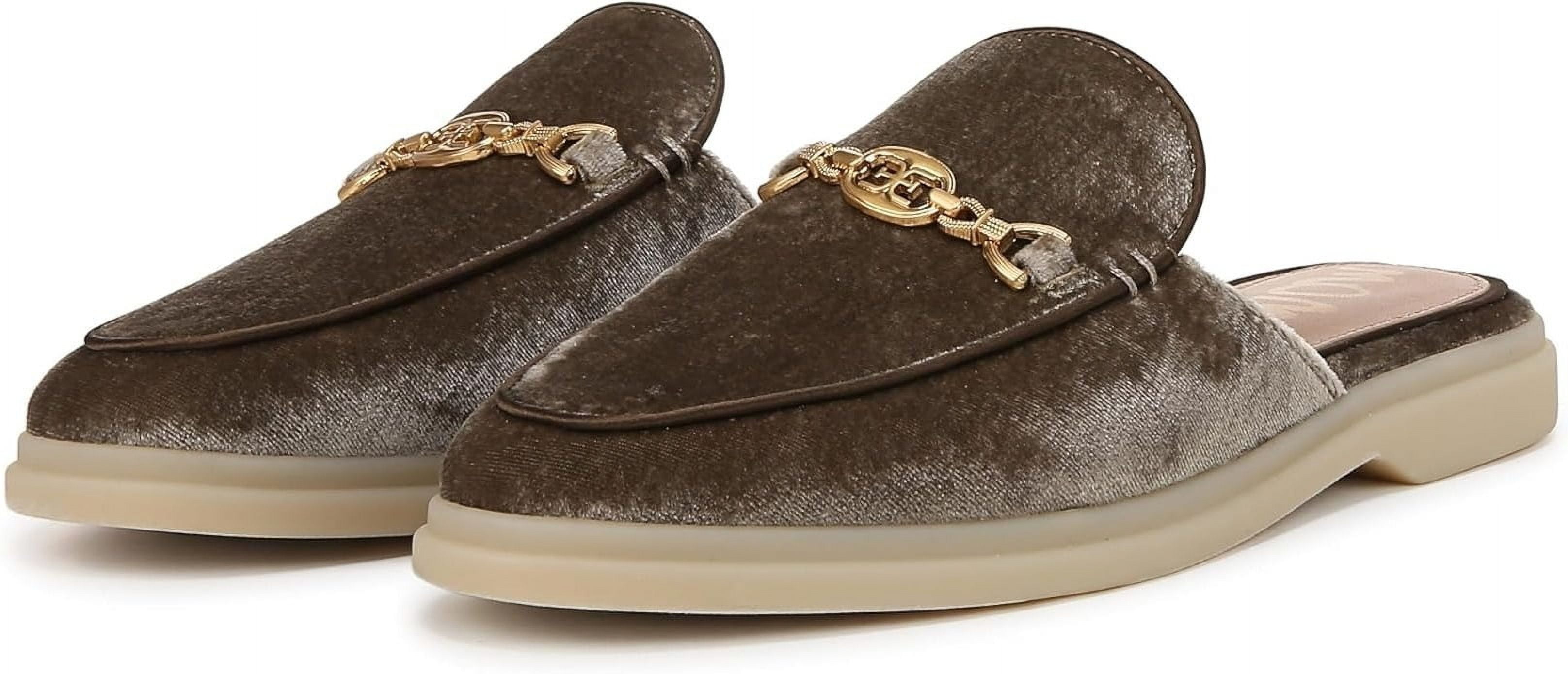 Sam Edelman Kira Dark Silver Sage Pointed Toe Chain Detailed Slip On ...
