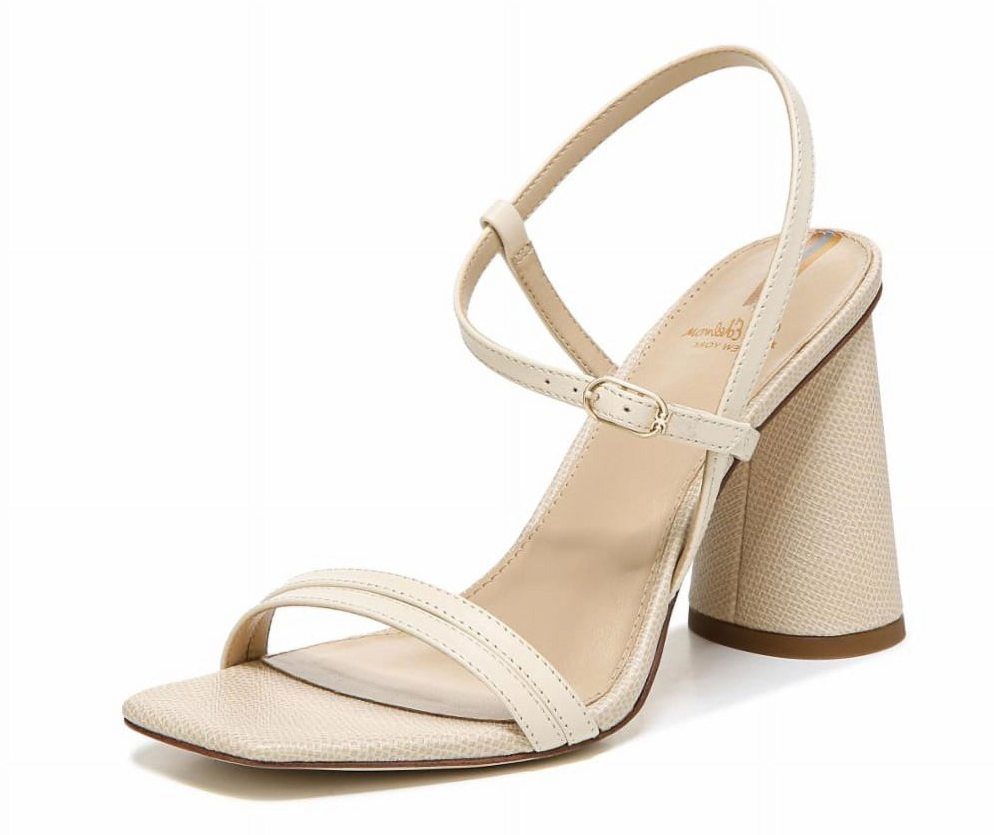 Sam Edelman Kit Ivory Square Toe Slingback Strap Cylindrical Block Heel ...