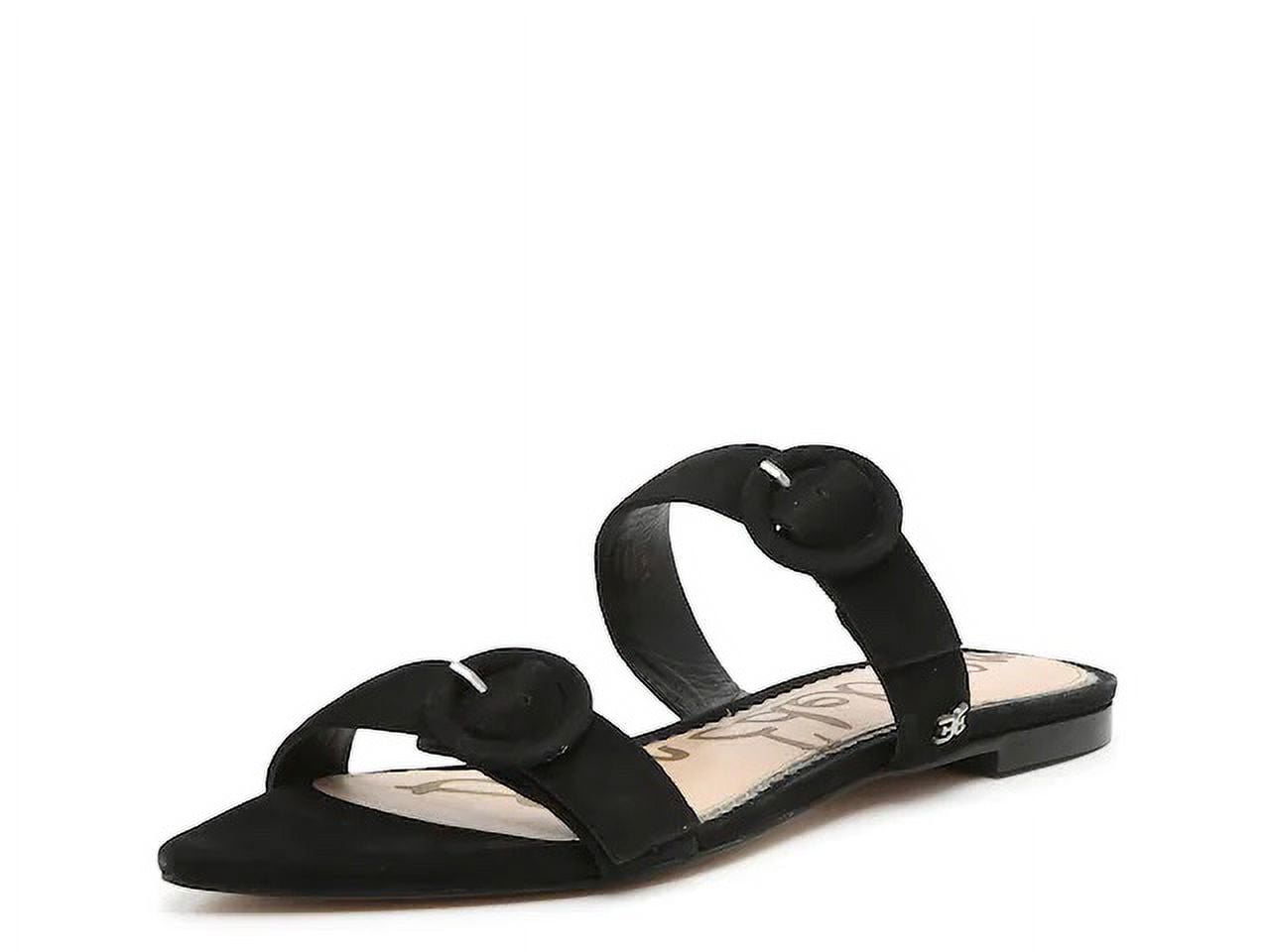 Sam Edelman LARUE Slip On Flat Slide Sandals Black Suede Mule Open Toe ...