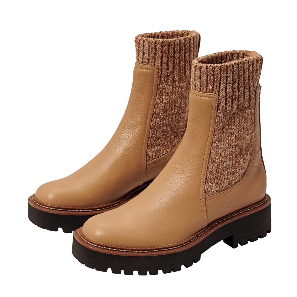 Sam Edelman Laguna Knit Fitted Lug Sole Pull On Chelsea Ankle Moto Chic ...