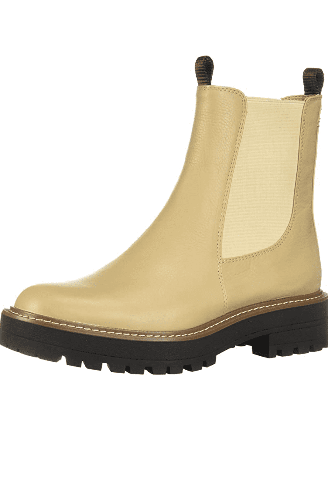 Sam Edelman Laguna Sesame Leather Chelsea Moto Round Toe Pull On Ankle ...