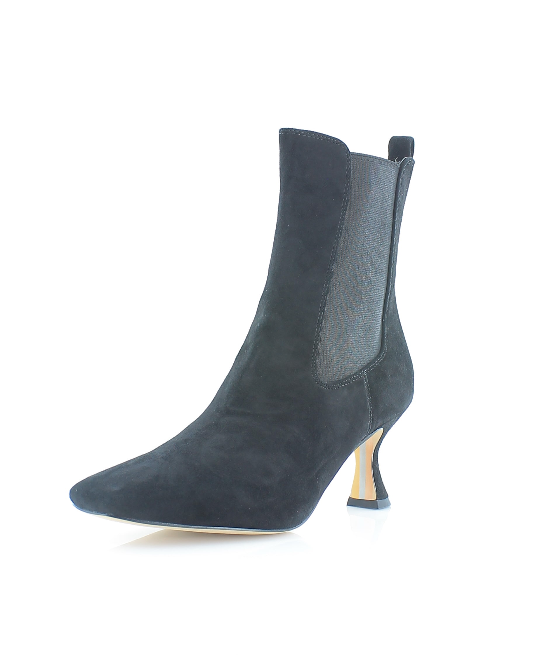 Sam Edelman Lani Black Square Toe Pull On Spooled Heels Chelsea Fashion ...