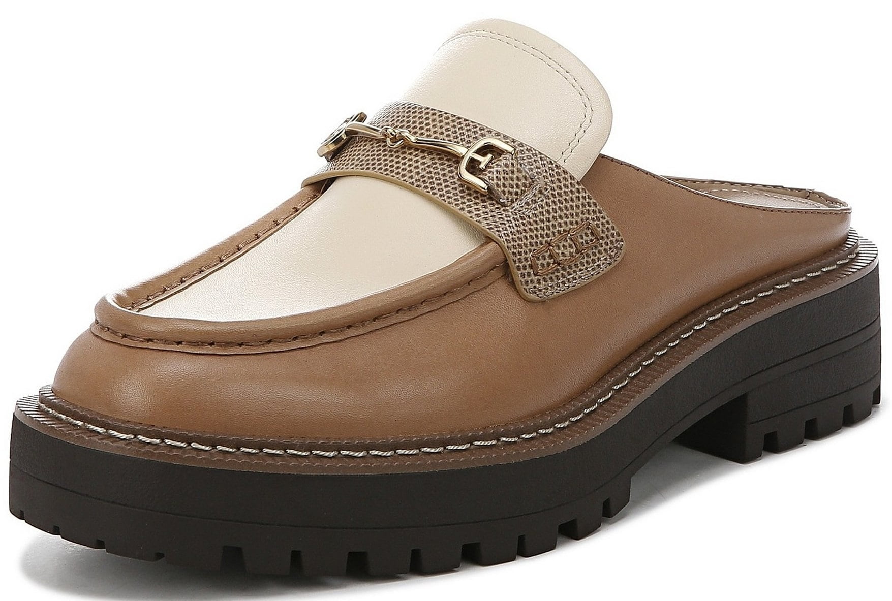 Sam Edelman Lennon Chai Cream Round Toe Slip On Lug Sole Chunky Loafers ...