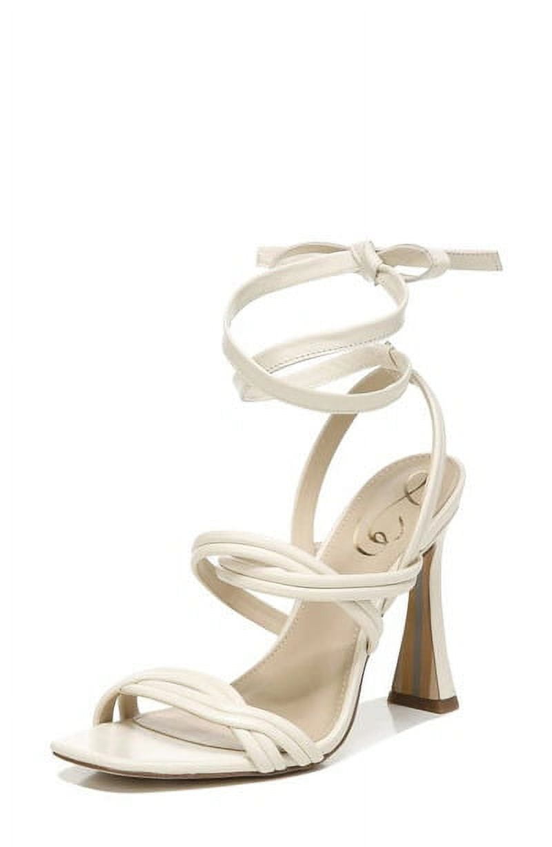 Sam Edelman Lonnie Ivory Spool Heel Squared Open Toe Tie Up Heeled ...
