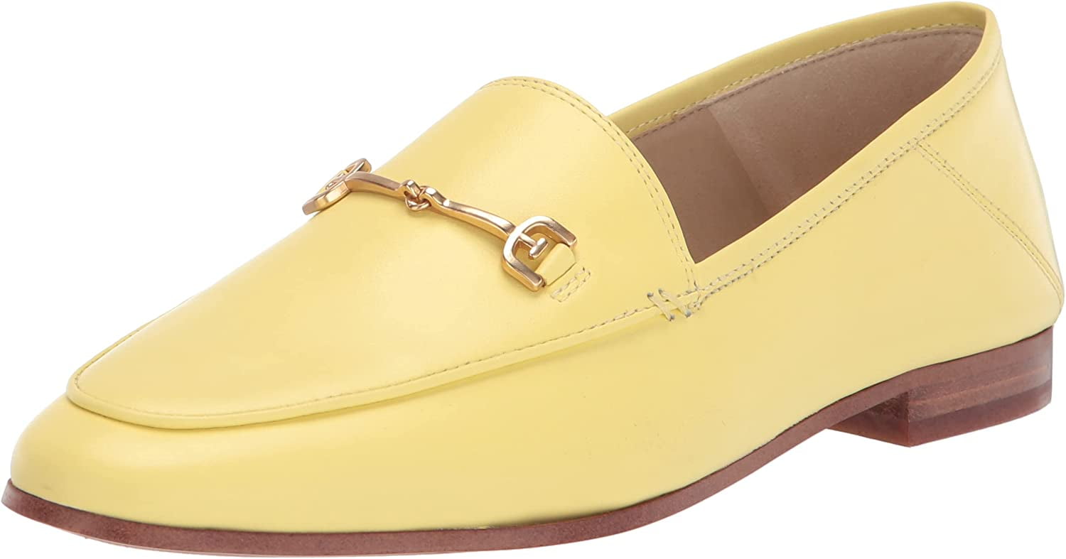 Sam Edelman Loraine Butter Yellow Almond Toe Slip On Stacked Heel ...