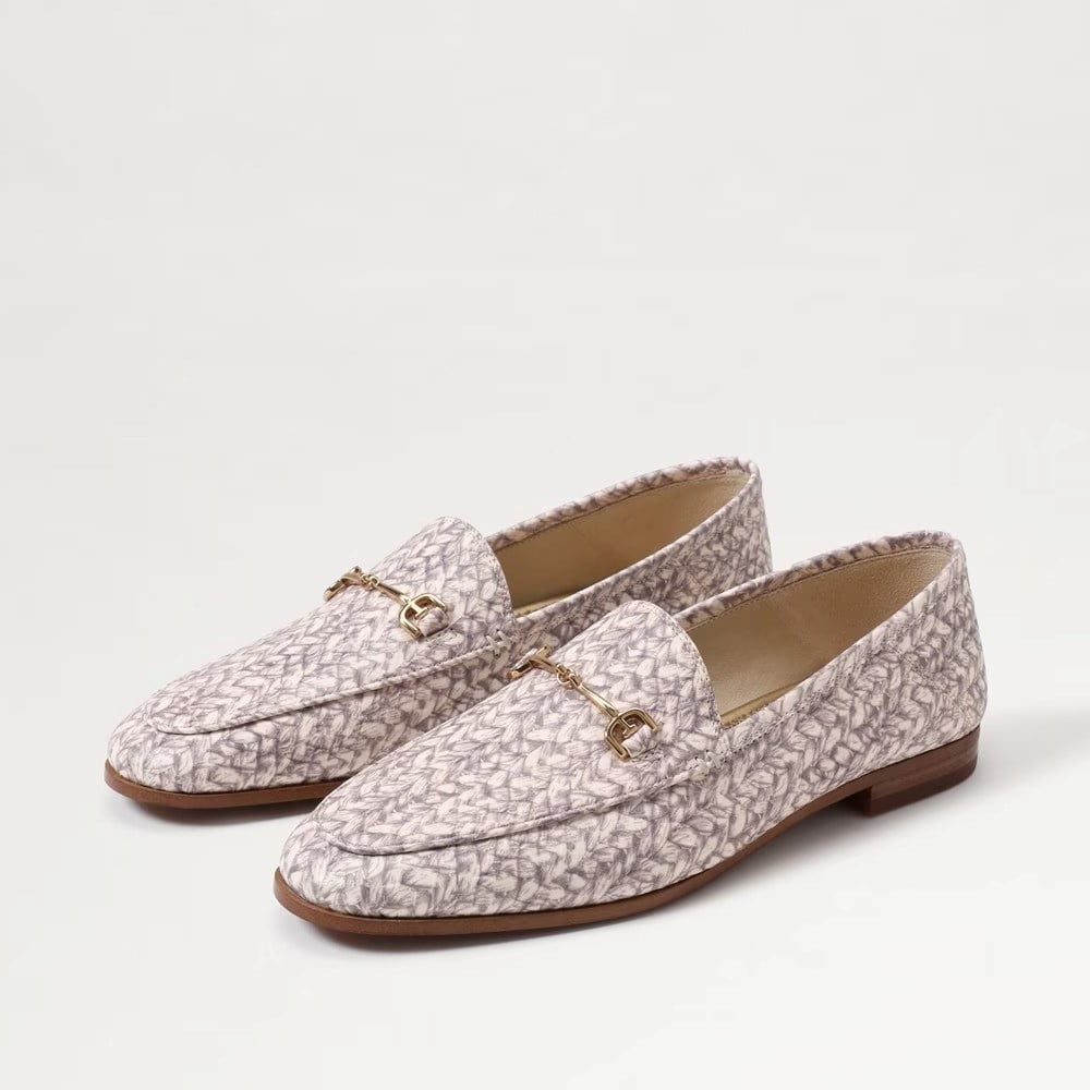 Sam Edelman Loraine Modern Ivory/Croco Embossed Slip-On Chain Detailed ...