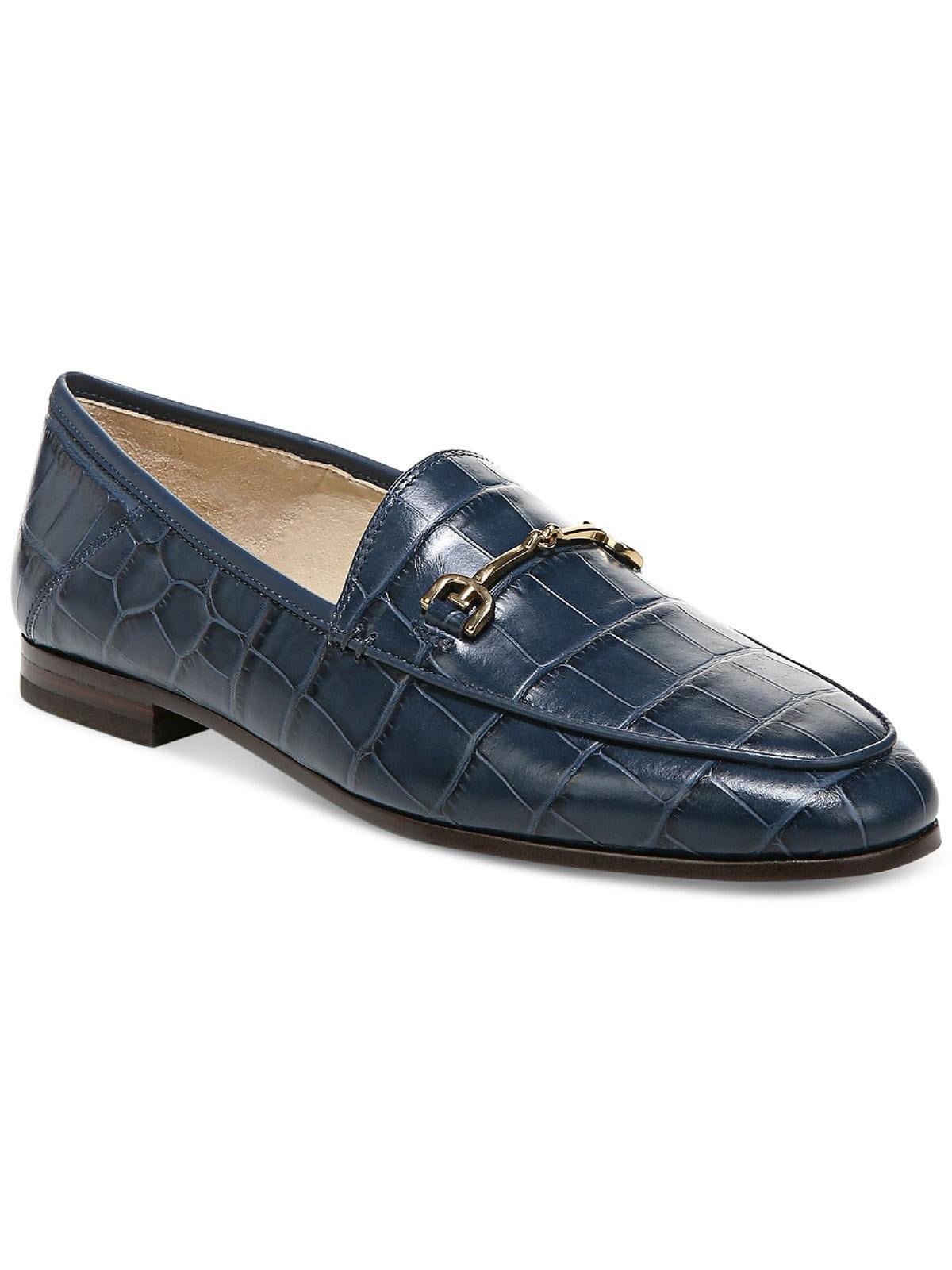 Sam Edelman Loraine Pacific Navy Almond Toe Slip On Stacked Heel ...