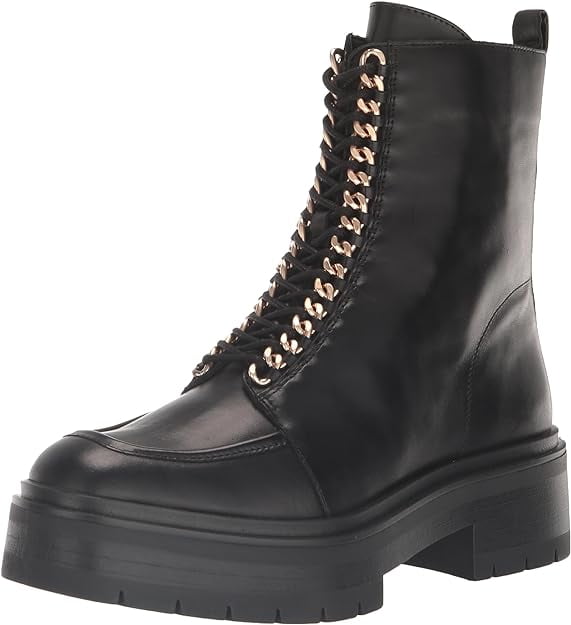 Sam Edelman Women's Lovrin Combat Boot Black Leather 5M - Walmart.com