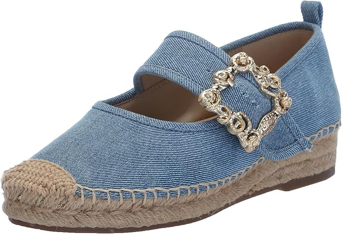 Sam Edelman Women's Maddy Mary Jane Flat Montrose Blue 9M - Walmart.com