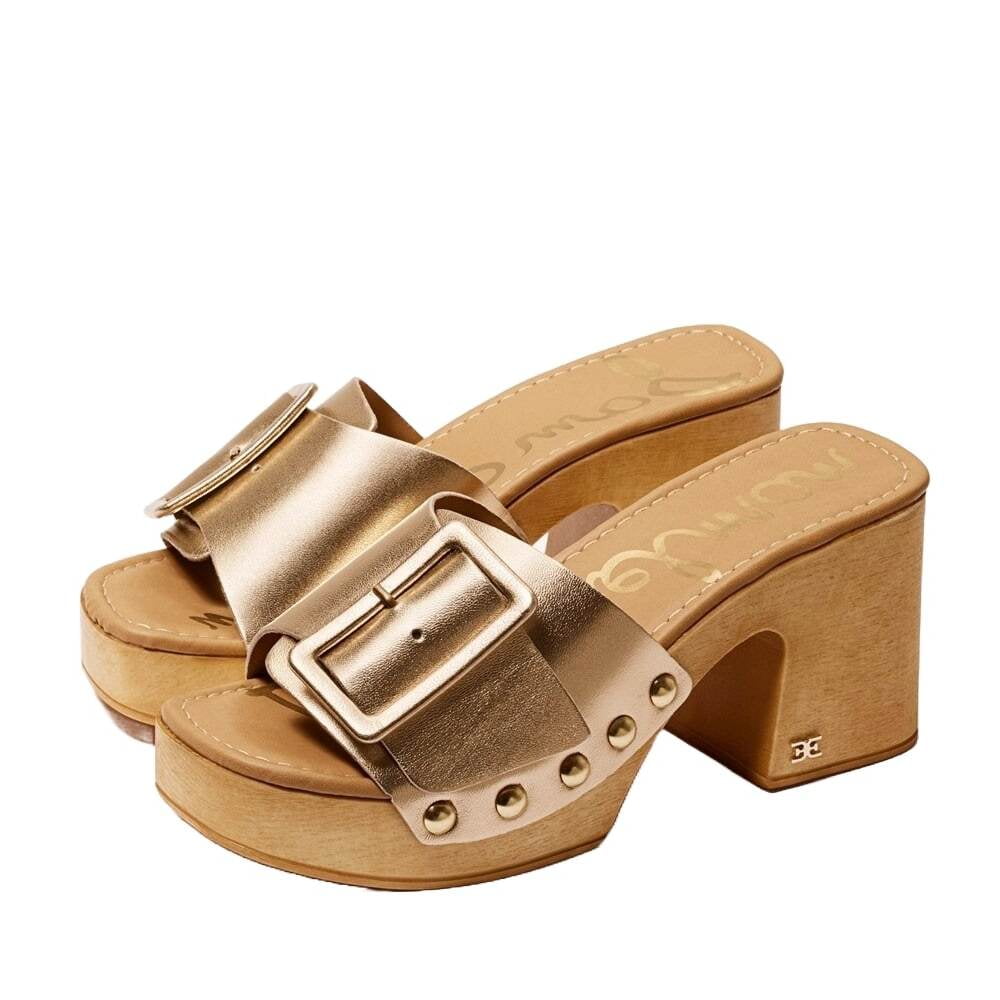 Sam Edelman Marcia Jute Leather Squared Open Toe Slip On Block Heeled ...