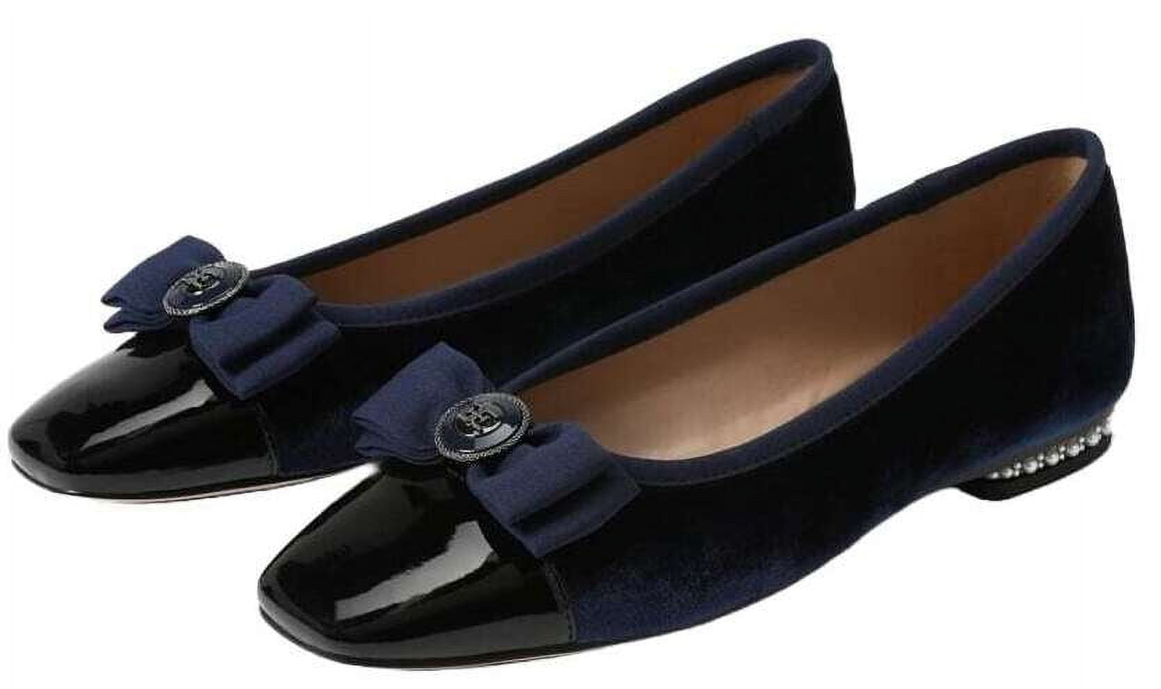 Sam Edelman Maren Como Blue/Black Slip On Squared Toe Bow Detailed ...