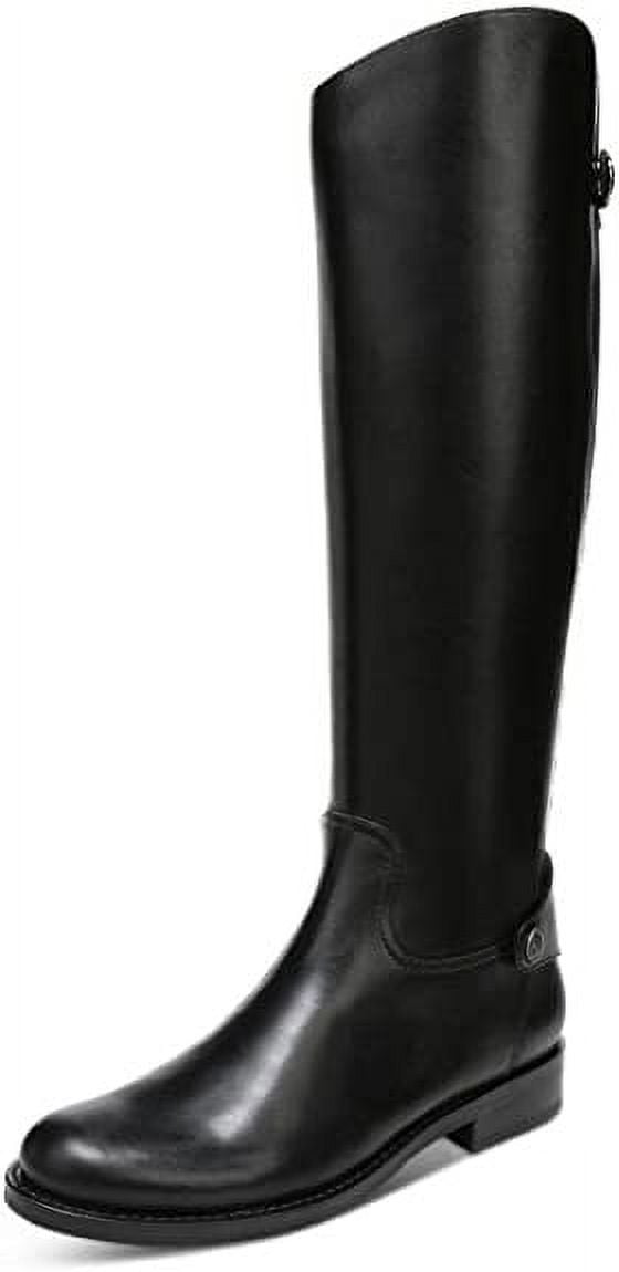 Sam Edelman Mikala Black Block Heel Rounded Toe Zipper Leather Knee ...