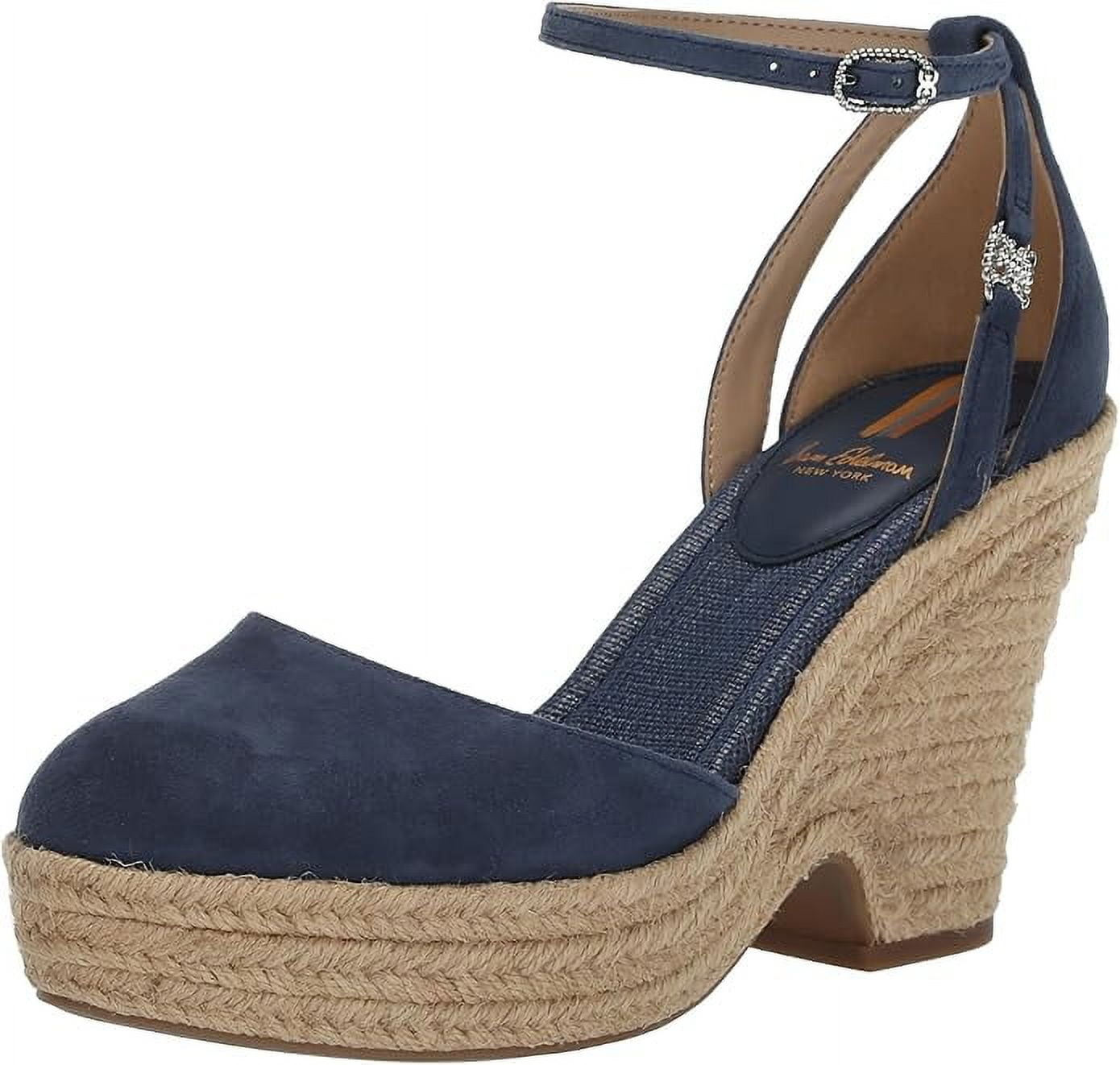 Sam Edelman Nati Hudson Blue Ankle Strap Pointed Toe Espadrille Wedge ...