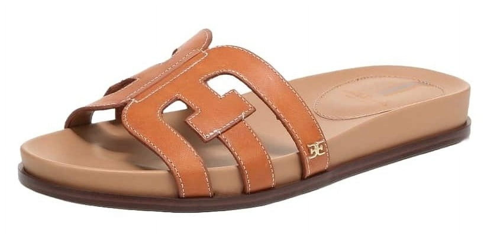 Sam Edelman Nettie Saddle Leather Slip On Open Toe Flats Slides Sandals ...