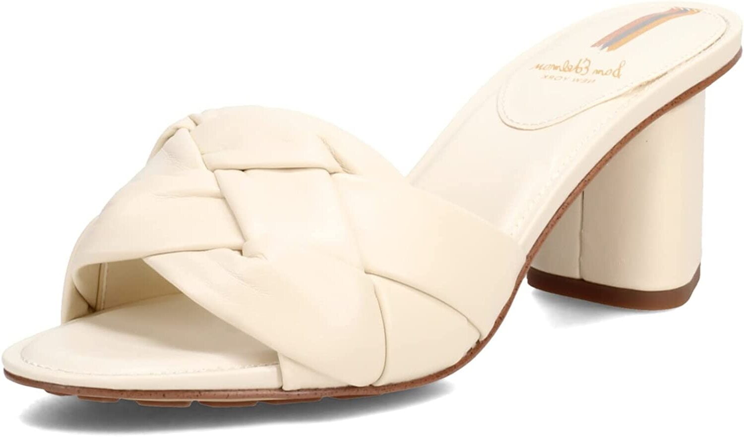 Sam Edelman Oaklie Modern Ivory Knotted Strap Triangular Block Heeled ...