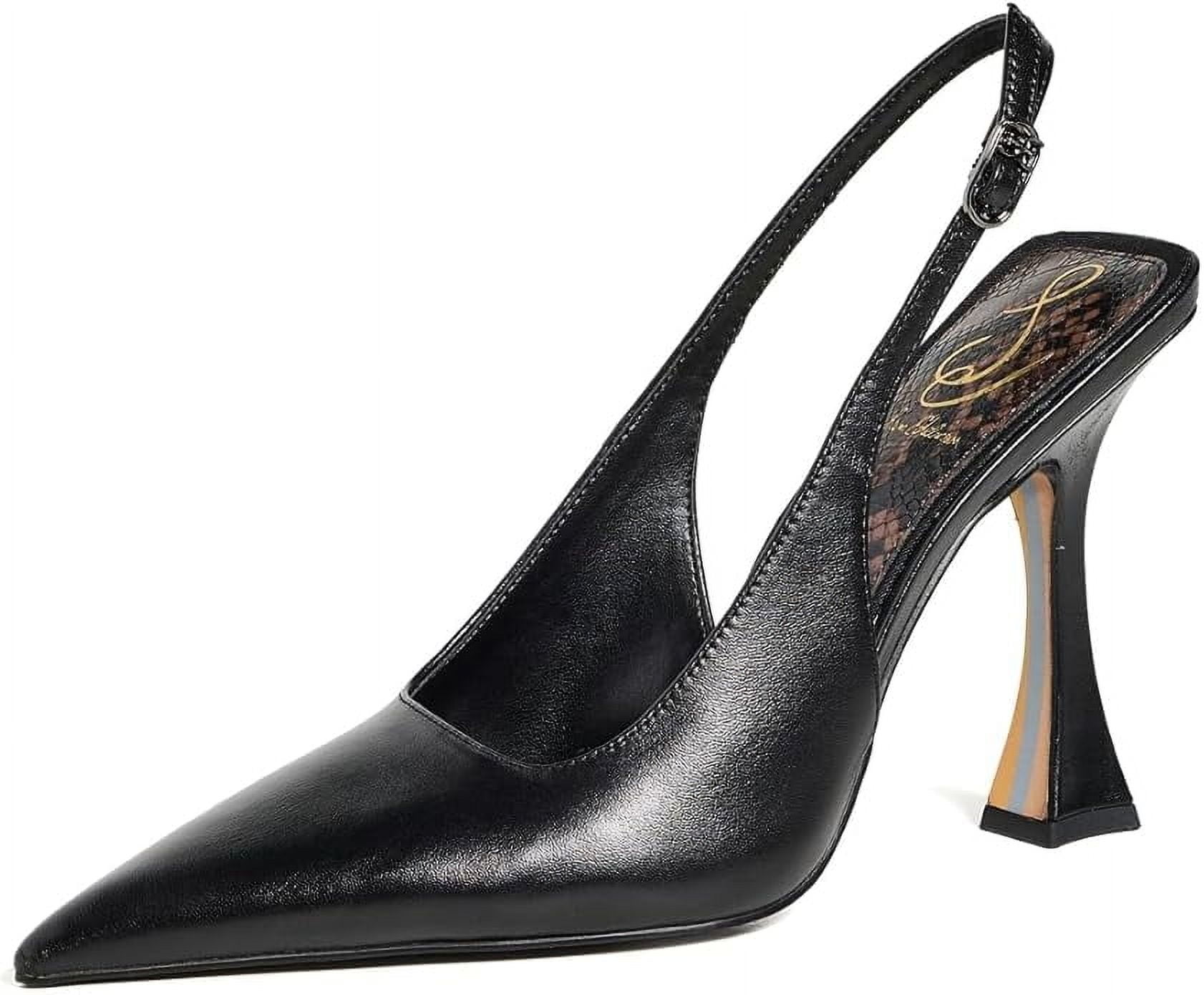 Sam Edelman Women's Odette Slingback Pump Black Leather 5.5M - Walmart.com