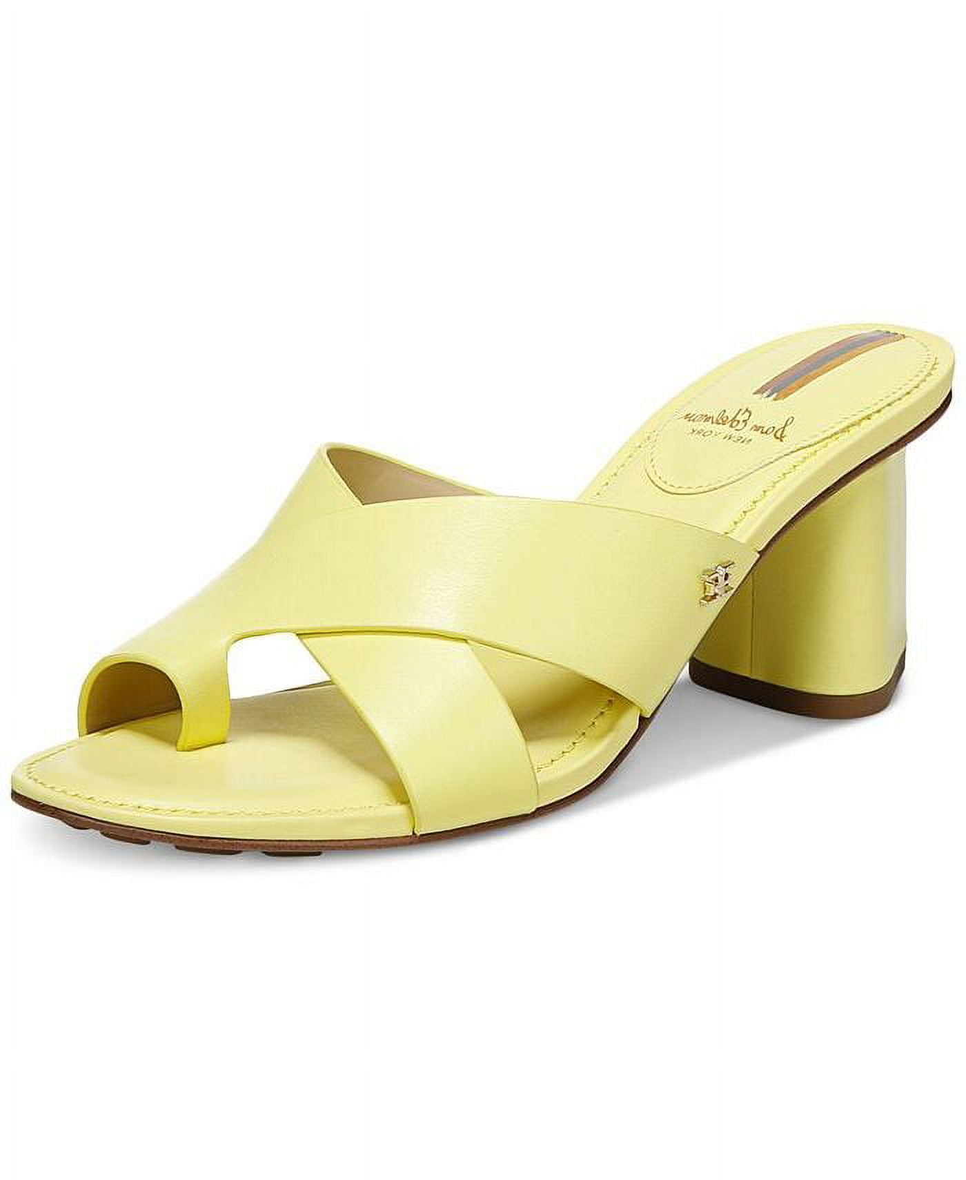 Sam Edelman Odie Butter Yellow Leather Block Heel Slip On Toe Ring ...