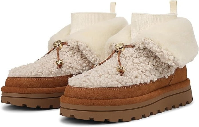 Sam Edelman Olin Natural/Harvest Brown Round Toe Fur Platform Pull On ...