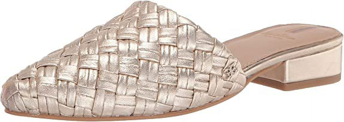 Sam Edelman Page Molten Gold Slip On Pointed Toe Block Heel Woven ...