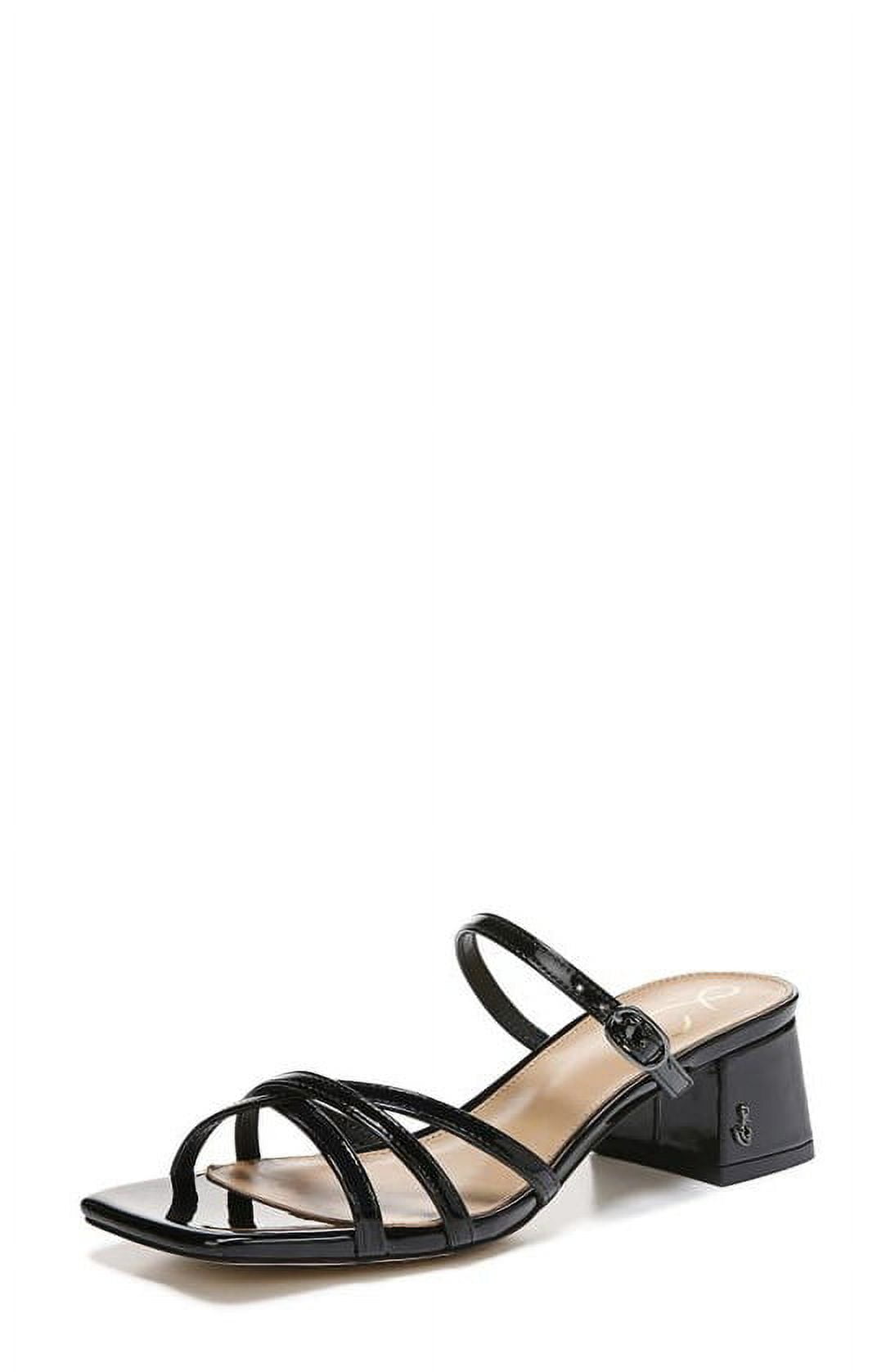 Sam Edelman Rachelle Black Patent Strappy Slip On Heeled Sandal (BLACK ...