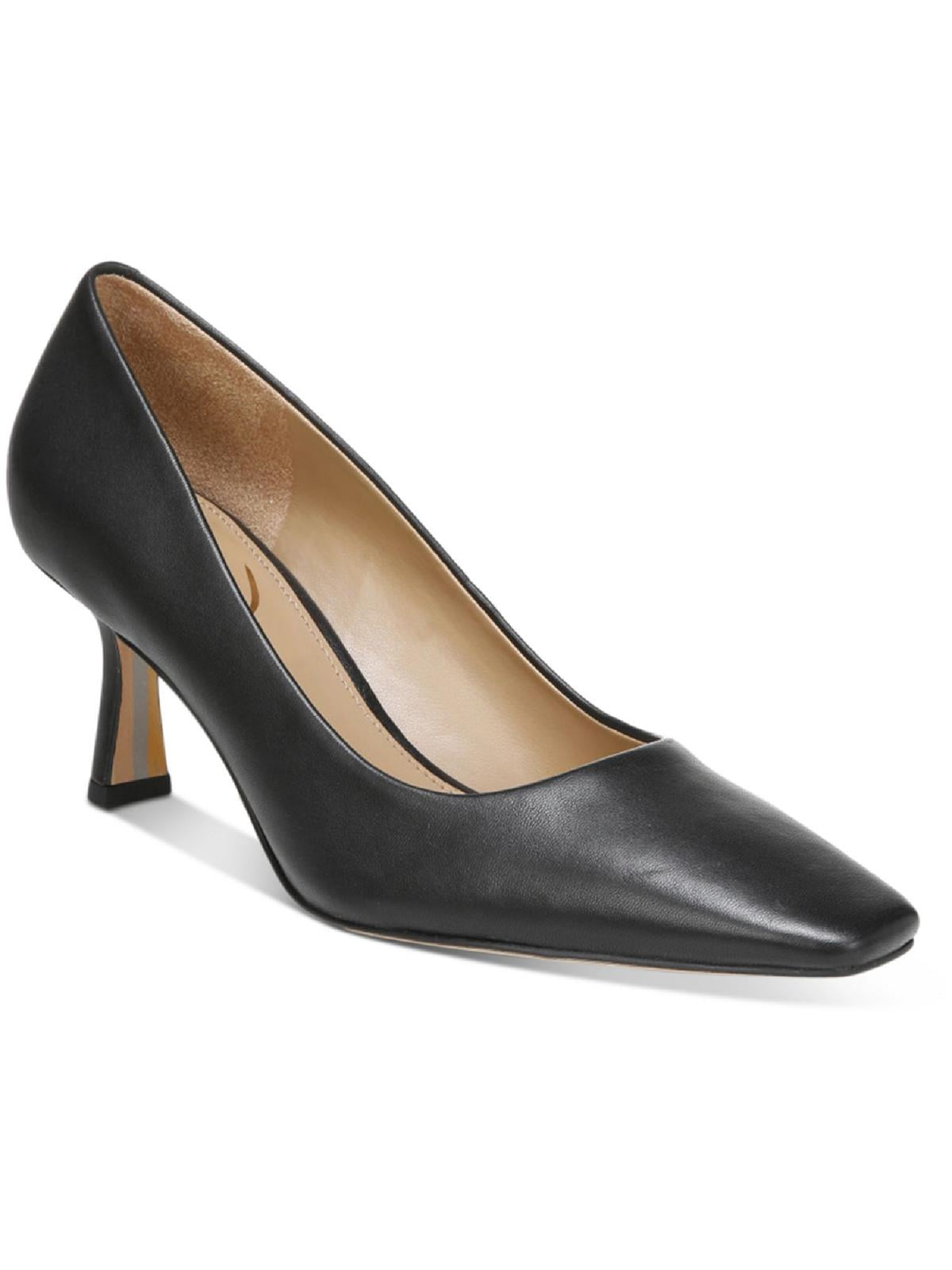 Sam Edelman Rika Black Slip On Pointed Toe Covered Kitten Mid Heel ...