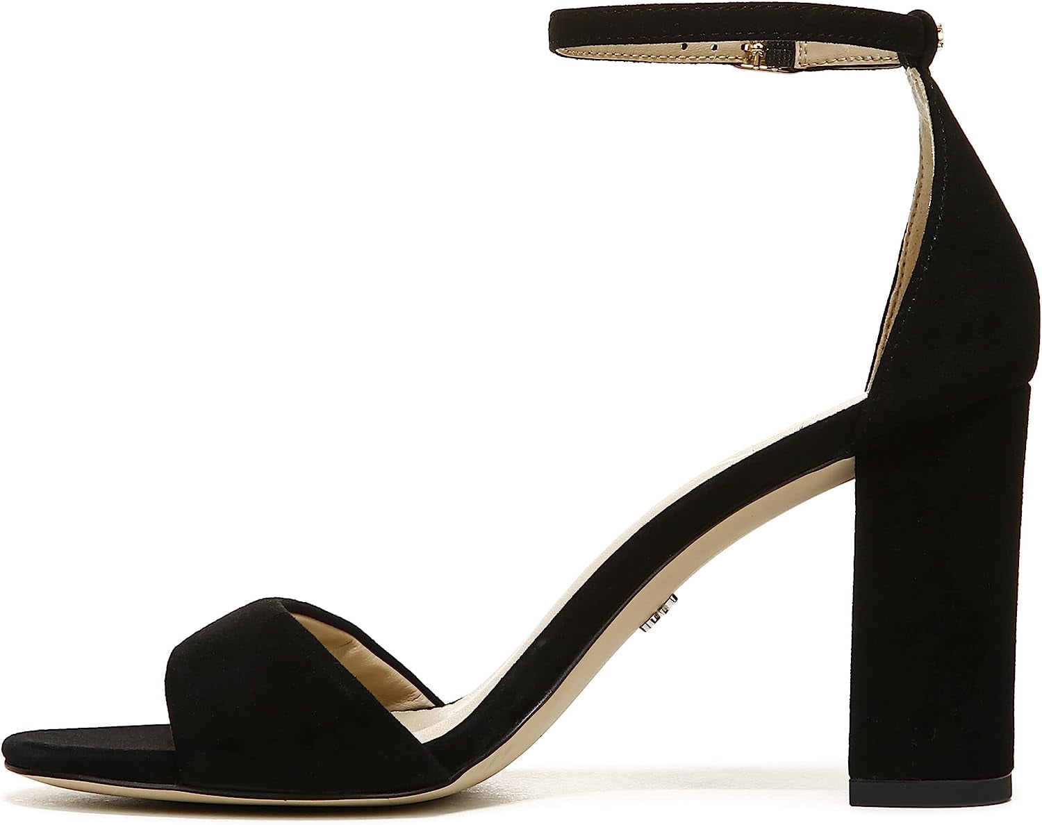 Sam Edelman Robyn Black Suede Buckle Ankle Strap Block High Heel Dress ...