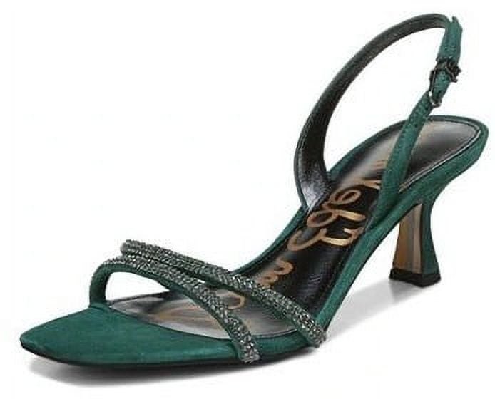 Sam Edelman Ronan Suede, Crystal Strap Heel Sandals, Open Toe, Green ...
