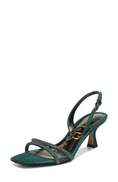 Sam Edelman Ronan Suede, Crystal Strap Heel Sandals, Open Toe, Green ...