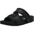 Sam Edelman Rowan Black Leather Double Strap Open Toe Flat Slides ...
