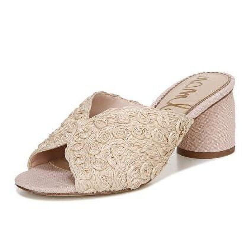 Sam Edelman Sareen Seashell Pink Slip On Tonal Raffia Embroidered Strap ...
