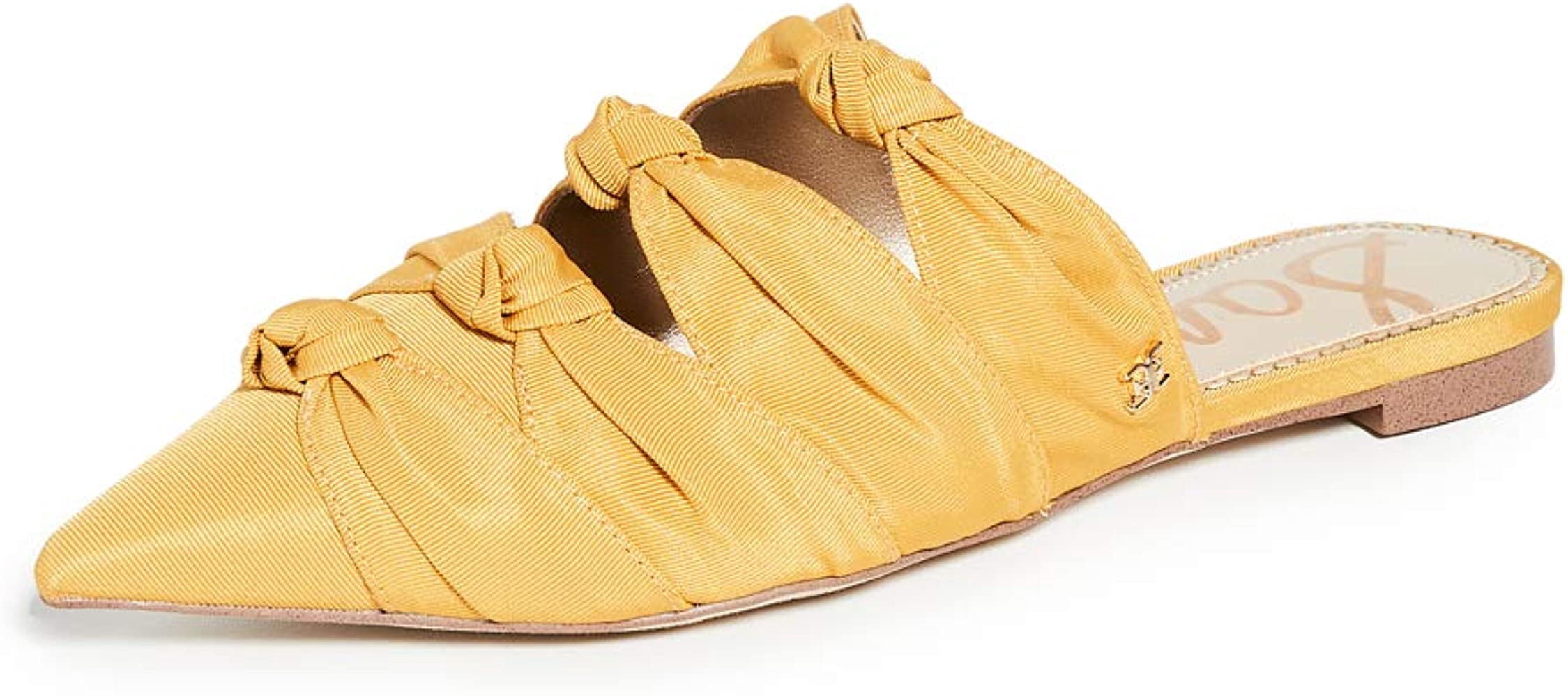 Sam Edelman Shanti Knotted Trim Pointed Toe Slide Mules Tuscan Yellow ...
