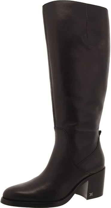 Sam Edelman Women's Soyer Knee High Boot Black Leather Wide Calf 8M ...