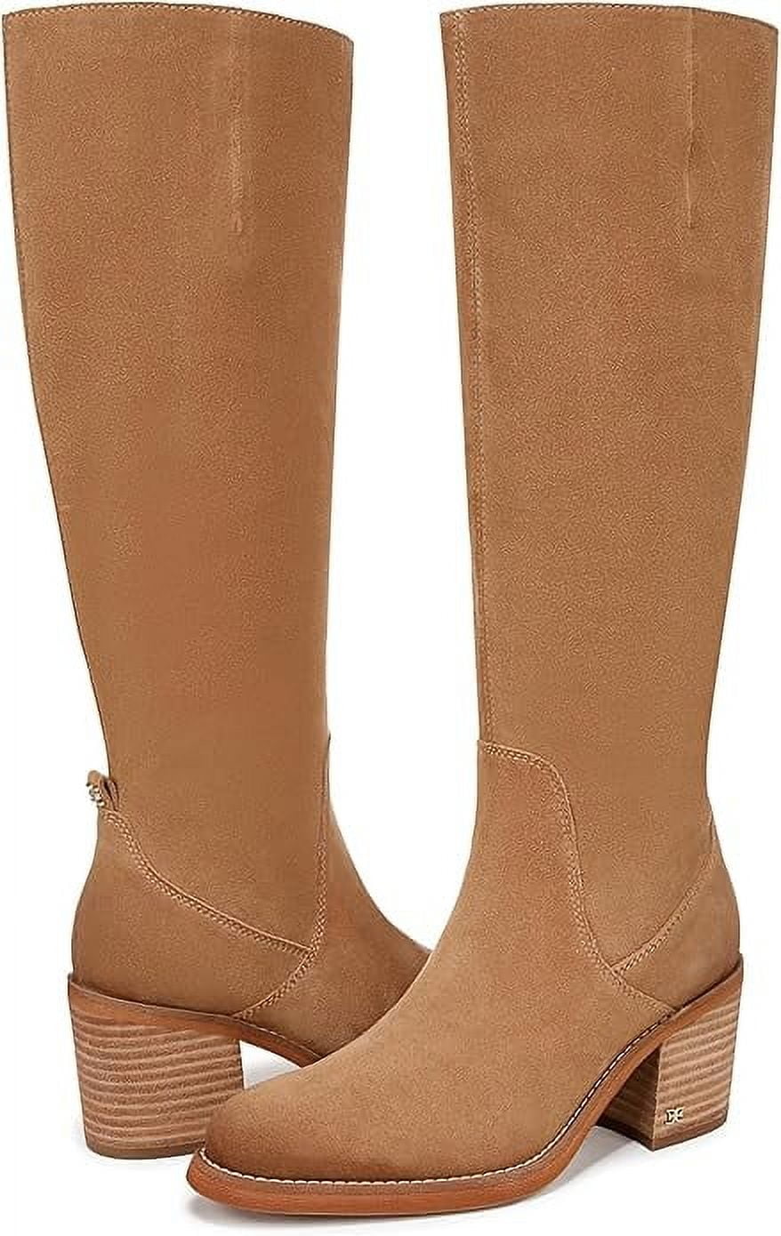 Sam Edelman Soyer Golden Caramel Block Heeled Almond Toe Knee High ...
