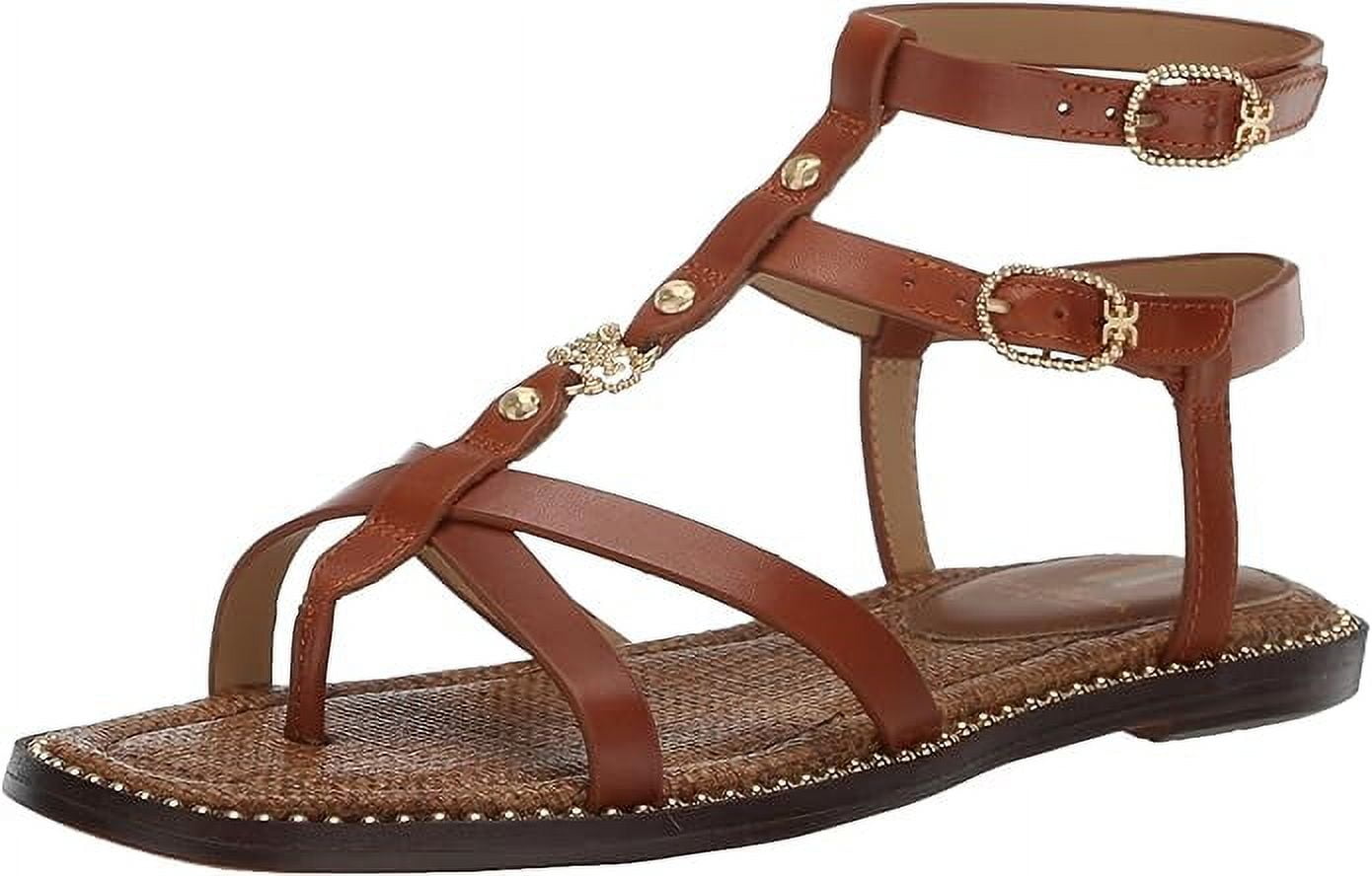 Sam Edelman Talya Honey Brown Open Toe Ankle Strap Gladiator Flats ...