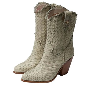 Sam Edelman Jamie Mesa Rust Side Zipper Pointed Toe Block Heel Western ...